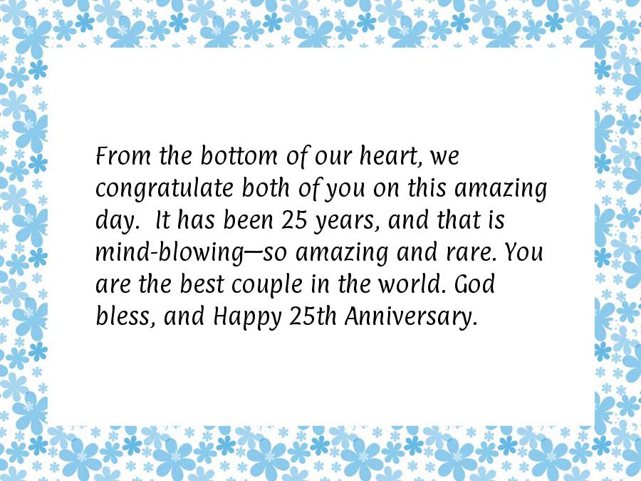 Happy 25th Wedding Anniversary Wishes