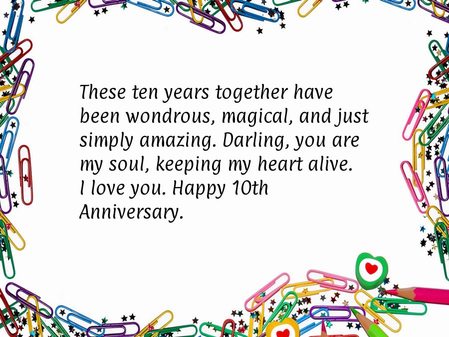 10 Year Wedding Anniversary