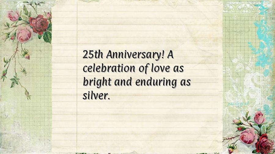 25th Wedding Anniversary Cards